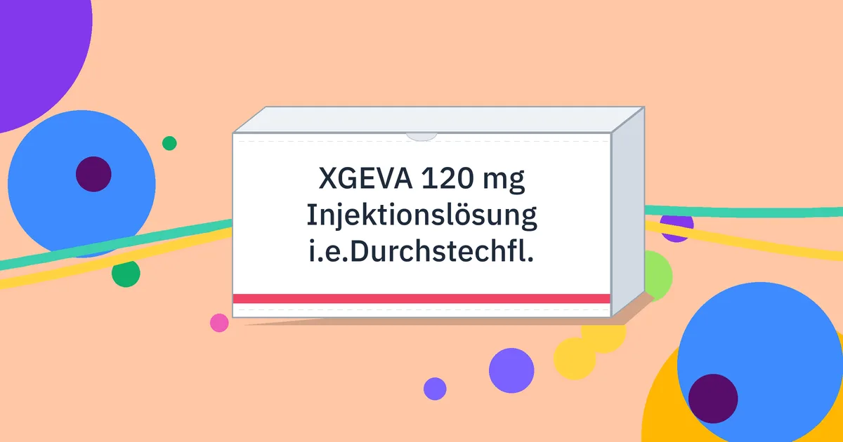 Symbolbild: Packung mit der Aufschrift XGEVA 120 mg Injektionslösung i.e.Durchstechfl. (PZN 20310754) – Verfügbarkeit und Bezug in Apotheken in Frankfurt am Main