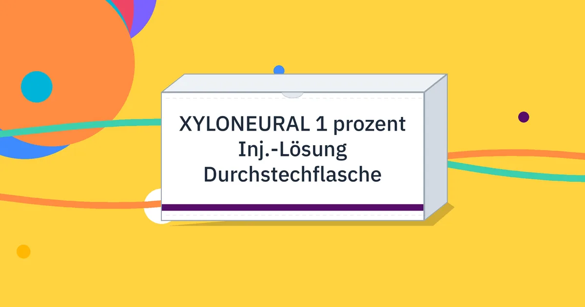 Symbolbild: Packung mit der Aufschrift XYLONEURAL 1 prozent Inj.-Lösung Durchstechflasche (PZN 16020720) – Verfügbarkeit und Bezug in Apotheken in Frankfurt am Main