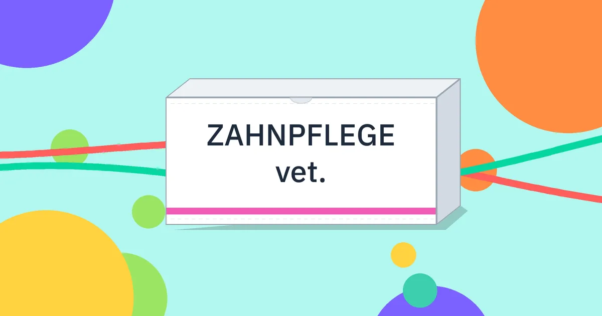 Symbolbild: Packung mit der Aufschrift ZAHNPFLEGE vet. (PZN 02523009) – Verfügbarkeit und Bezug in Apotheken in Frankfurt am Main
