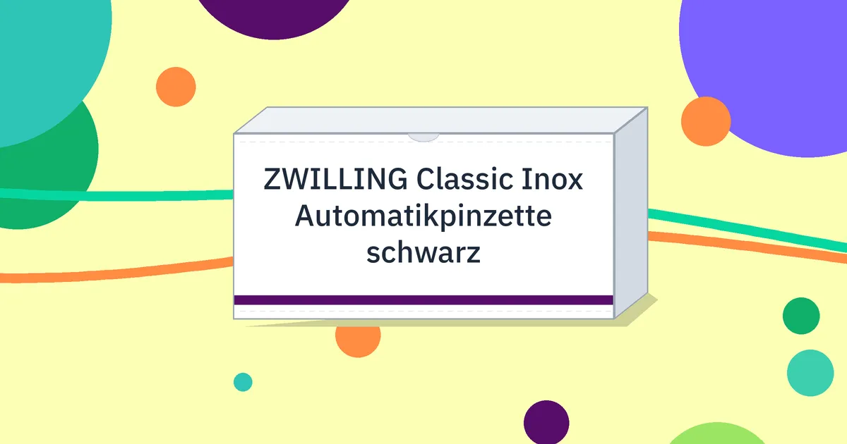 Symbolbild: Packung mit der Aufschrift ZWILLING Classic Inox Automatikpinzette schwarz (PZN 15824474) – Verfügbarkeit und Bezug in Apotheken in Frankfurt am Main