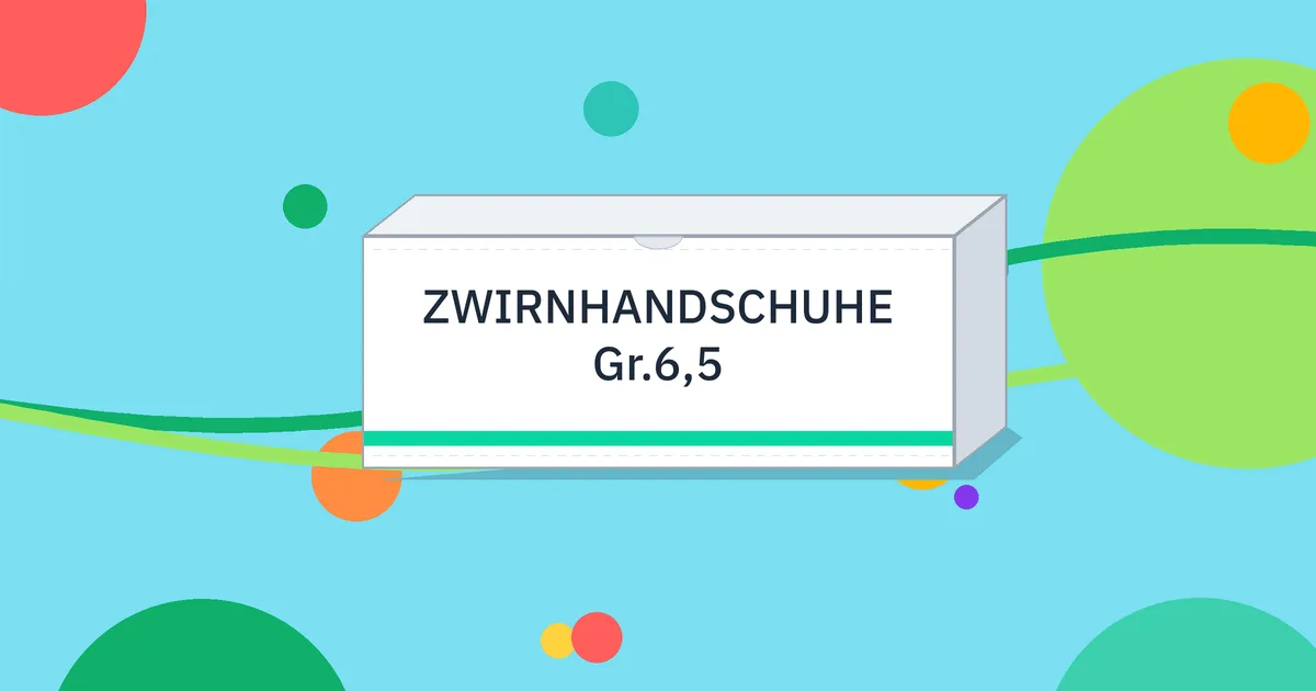 Symbolbild: Packung mit der Aufschrift ZWIRNHANDSCHUHE Gr.6,5 (PZN 11162409) – Verfügbarkeit und Bezug in Apotheken in Frankfurt am Main