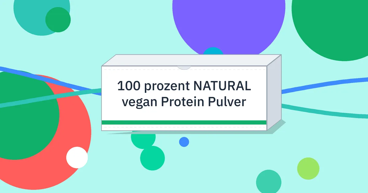 Symbolbild: Packung mit der Aufschrift 100 prozent NATURAL vegan Protein Pulver (PZN 10218639) – Verfügbarkeit und Bezug in Apotheken in Frankfurt am Main