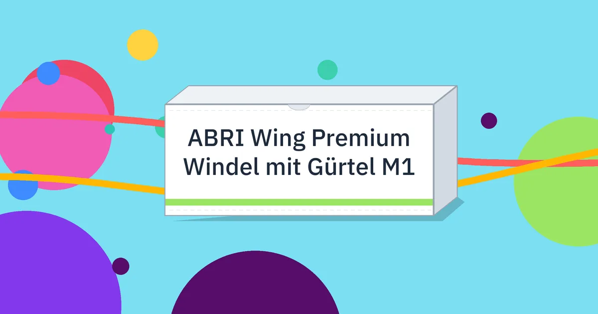 Symbolbild: Packung mit der Aufschrift ABRI Wing Premium Windel mit Gürtel M1 (PZN 14409135) – Verfügbarkeit und Bezug in Apotheken in Frankfurt am Main