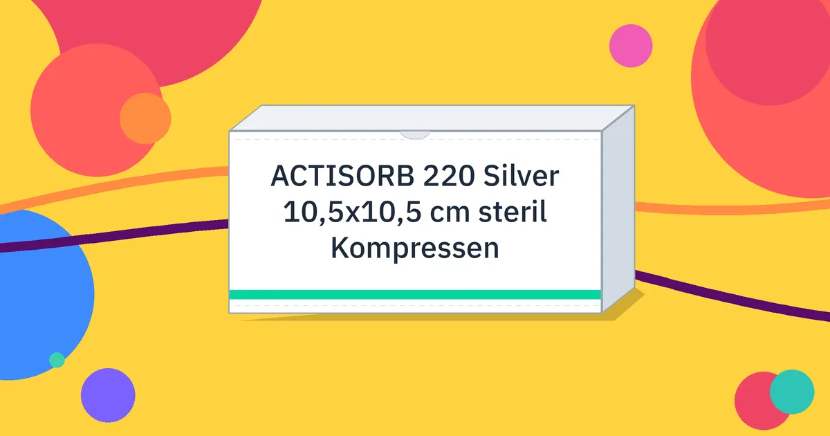 Symbolbild: Packung mit der Aufschrift ACTISORB 220 Silver 10,5x10,5 cm steril Kompressen (PZN 12382395) – Verfügbarkeit und Bezug in Apotheken in Frankfurt am Main