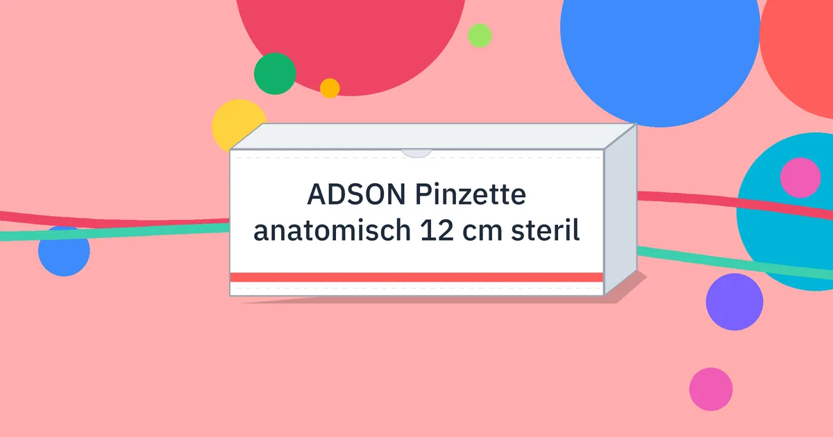 Symbolbild: Packung mit der Aufschrift ADSON Pinzette anatomisch 12 cm steril (PZN 19978317) – Verfügbarkeit und Bezug in Apotheken in Frankfurt am Main