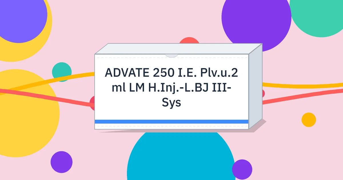 Symbolbild: Packung mit der Aufschrift ADVATE 250 I.E. Plv.u.2 ml LM H.Inj.-L.BJ III-Sys (PZN 11008967) – Verfügbarkeit und Bezug in Apotheken in Frankfurt am Main