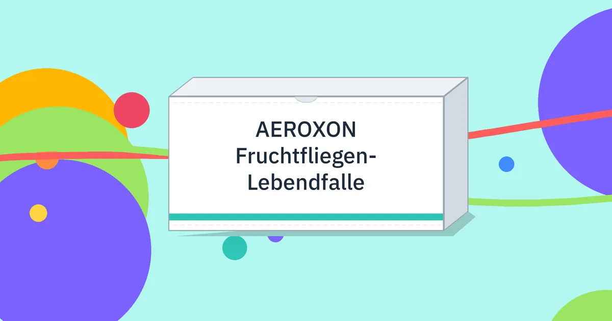 Symbolbild: Packung mit der Aufschrift AEROXON Fruchtfliegen-Lebendfalle (PZN 19711005) – Verfügbarkeit und Bezug in Apotheken in Frankfurt am Main