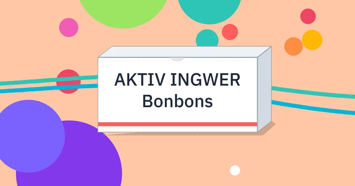 Symbolbild: Packung mit der Aufschrift AKTIV INGWER Bonbons (PZN 09227739) – Verfügbarkeit und Bezug in Apotheken in Frankfurt am Main