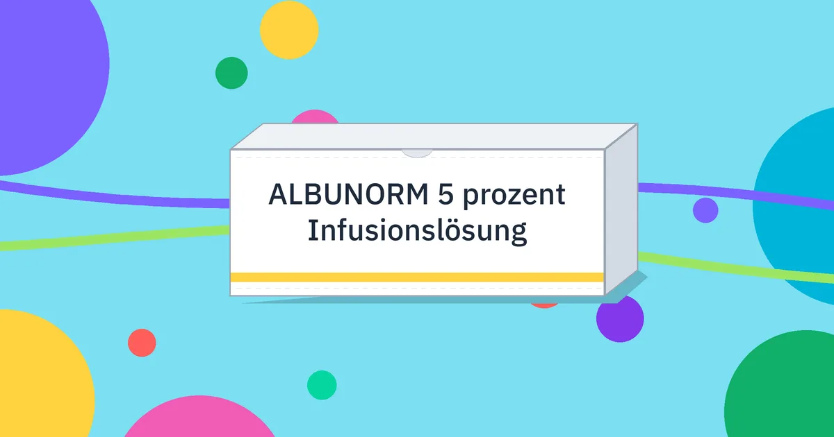Symbolbild: Packung mit der Aufschrift ALBUNORM 5 prozent Infusionslösung (PZN 00200354) – Verfügbarkeit und Bezug in Apotheken in Frankfurt am Main