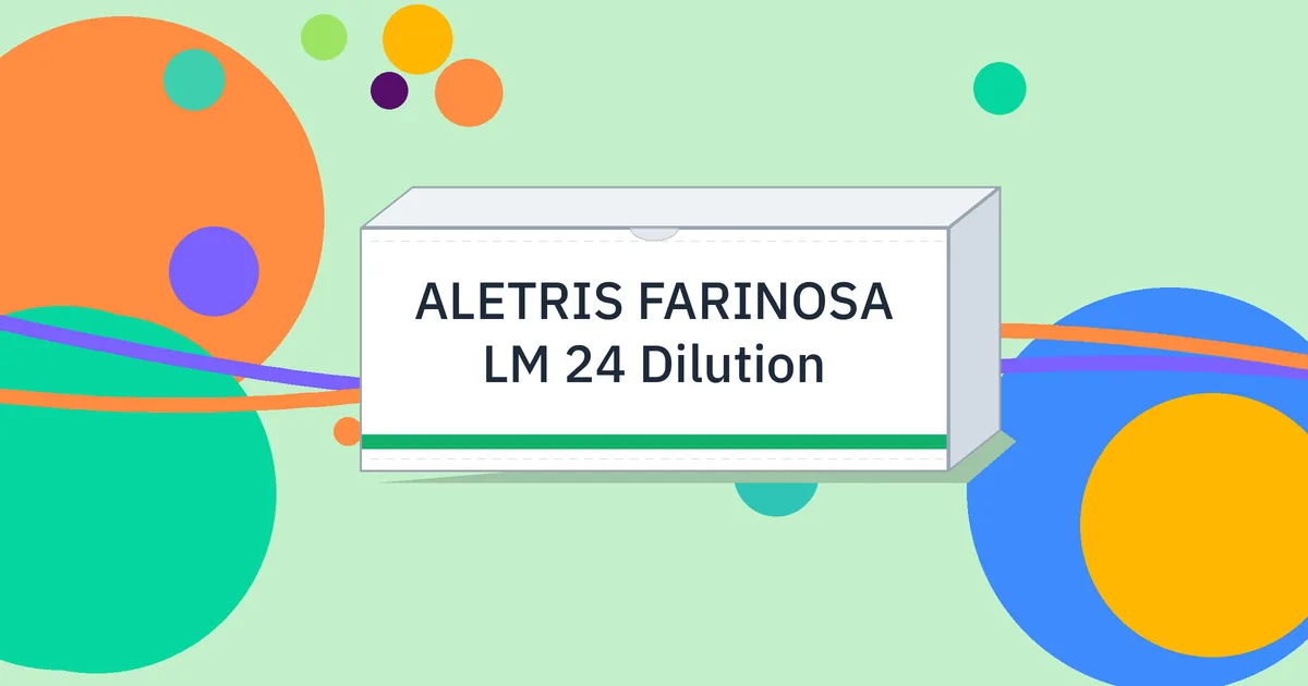 Symbolbild: Packung mit der Aufschrift ALETRIS FARINOSA LM 24 Dilution (PZN 13309839) – Verfügbarkeit und Bezug in Apotheken in Frankfurt am Main