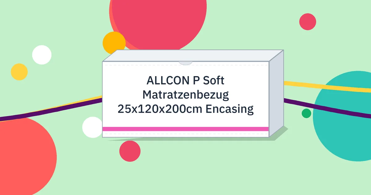 Symbolbild: Packung mit der Aufschrift ALLCON P Soft Matratzenbezug 25x120x200cm Encasing (PZN 20043282) – Verfügbarkeit und Bezug in Apotheken in Frankfurt am Main