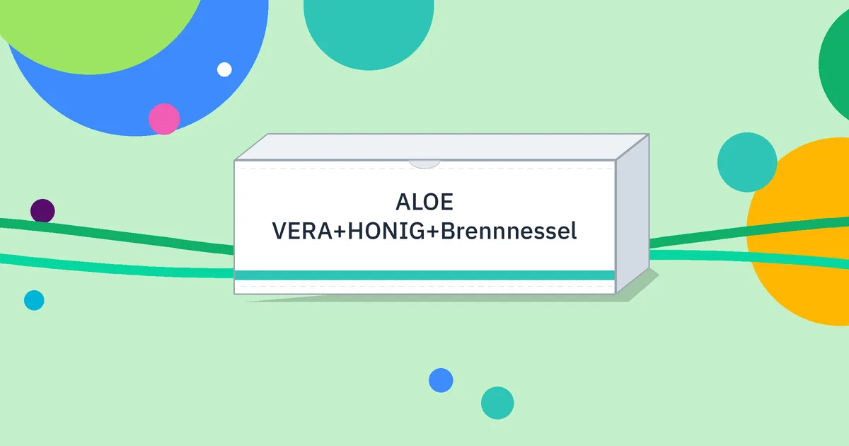 Symbolbild: Packung mit der Aufschrift ALOE VERA+HONIG+Brennnessel (PZN 10091251) – Verfügbarkeit und Bezug in Apotheken in Frankfurt am Main