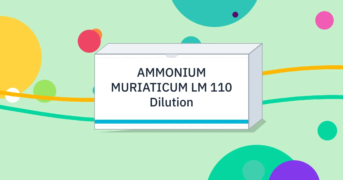 Symbolbild: Packung mit der Aufschrift AMMONIUM MURIATICUM LM 110 Dilution (PZN 12761342) – Verfügbarkeit und Bezug in Apotheken in Frankfurt am Main