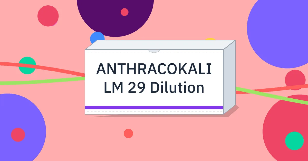 Symbolbild: Packung mit der Aufschrift ANTHRACOKALI LM 29 Dilution (PZN 13371436) – Verfügbarkeit und Bezug in Apotheken in Frankfurt am Main