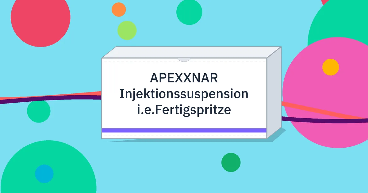 Symbolbild: Packung mit der Aufschrift APEXXNAR Injektionssuspension i.e.Fertigspritze (PZN 18197859) – Verfügbarkeit und Bezug in Apotheken in Frankfurt am Main