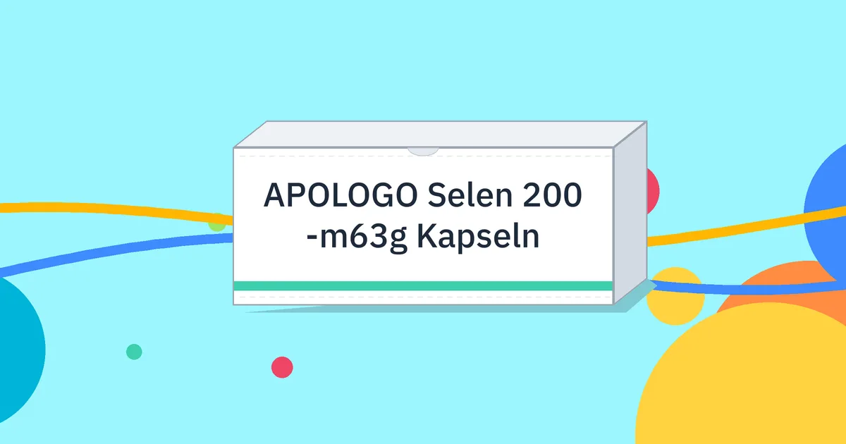 Symbolbild: Packung mit der Aufschrift APOLOGO Selen 200 -m63g Kapseln (PZN 09743783) – Verfügbarkeit und Bezug in Apotheken in Frankfurt am Main