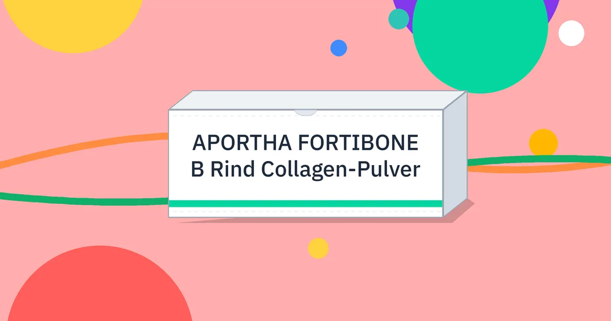 Symbolbild: Packung mit der Aufschrift APORTHA FORTIBONE B Rind Collagen-Pulver (PZN 19160077) – Verfügbarkeit und Bezug in Apotheken in Frankfurt am Main