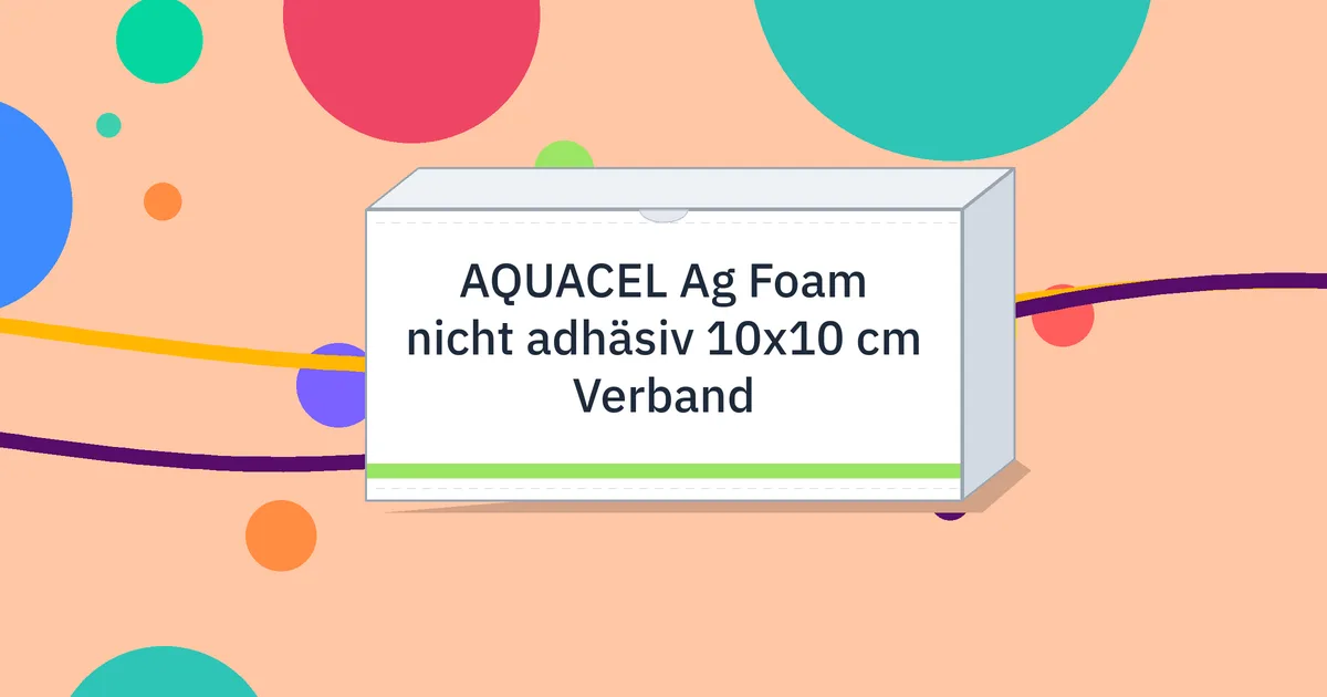 Symbolbild: Packung mit der Aufschrift AQUACEL Ag Foam nicht adhäsiv 10x10 cm Verband (PZN 18126121) – Verfügbarkeit und Bezug in Apotheken in Frankfurt am Main