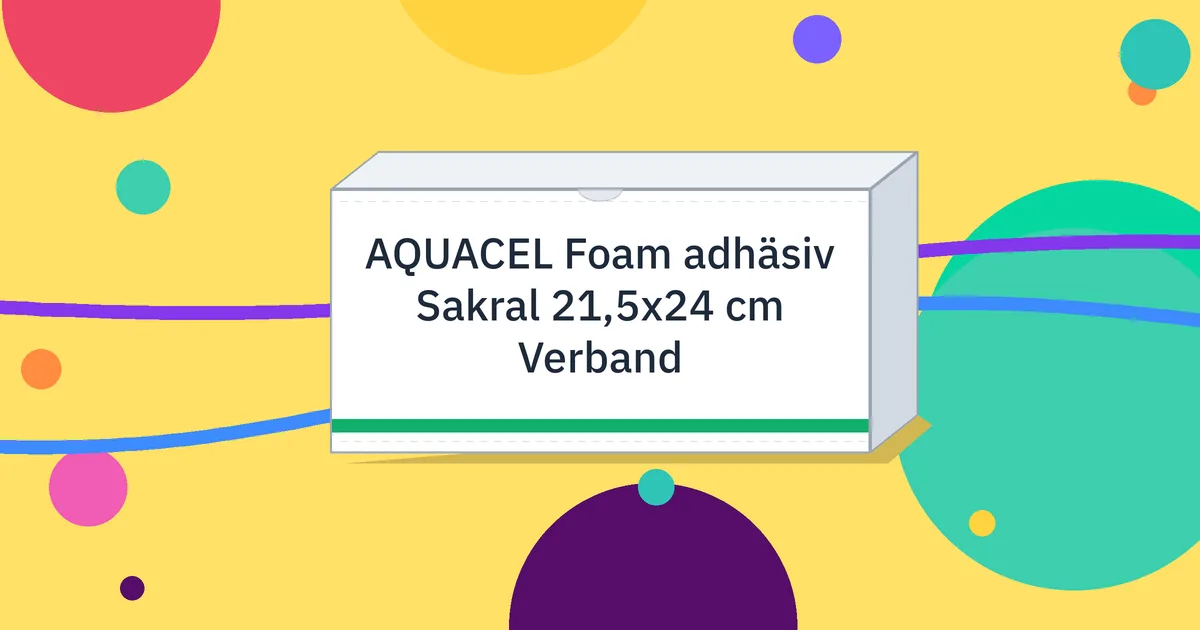 Symbolbild: Packung mit der Aufschrift AQUACEL Foam adhäsiv Sakral 21,5x24 cm Verband (PZN 10818405) – Verfügbarkeit und Bezug in Apotheken in Frankfurt am Main