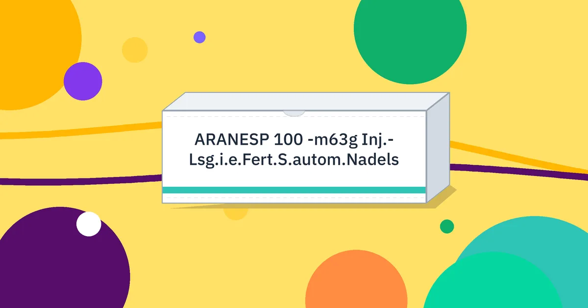 Symbolbild: Packung mit der Aufschrift ARANESP 100 -m63g Inj.-Lsg.i.e.Fert.S.autom.Nadels (PZN 11579003) – Verfügbarkeit und Bezug in Apotheken in Frankfurt am Main