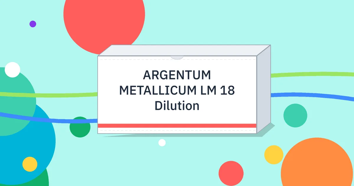 Symbolbild: Packung mit der Aufschrift ARGENTUM METALLICUM LM 18 Dilution (PZN 09430481) – Verfügbarkeit und Bezug in Apotheken in Frankfurt am Main