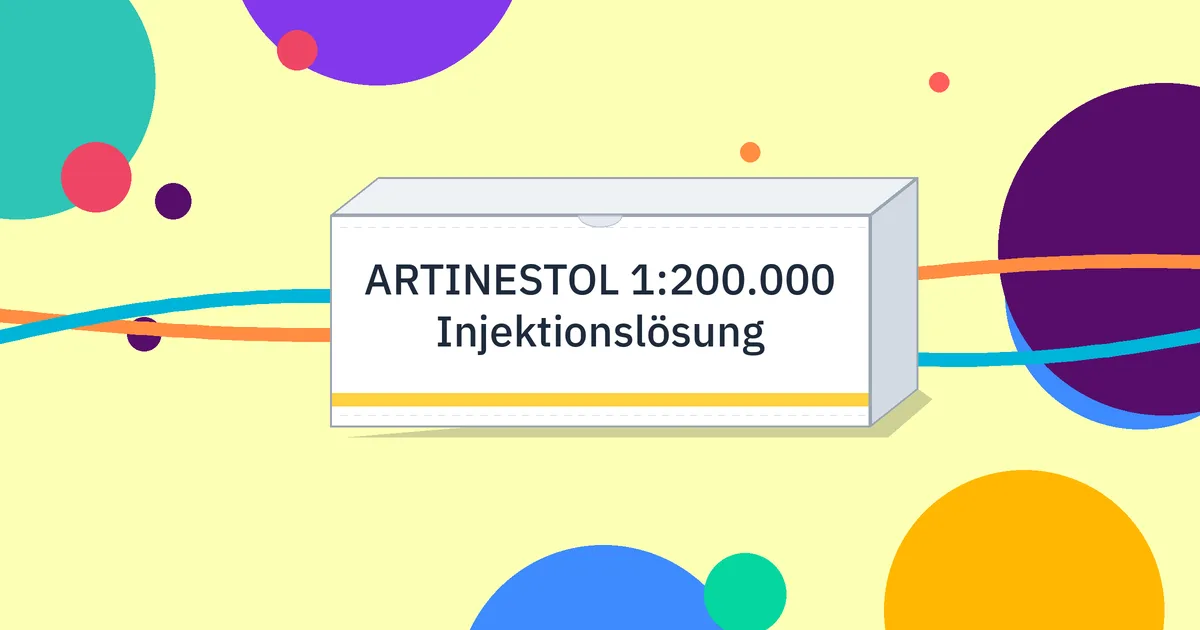 Symbolbild: Packung mit der Aufschrift ARTINESTOL 1:200.000 Injektionslösung (PZN 06067666) – Verfügbarkeit und Bezug in Apotheken in Frankfurt am Main