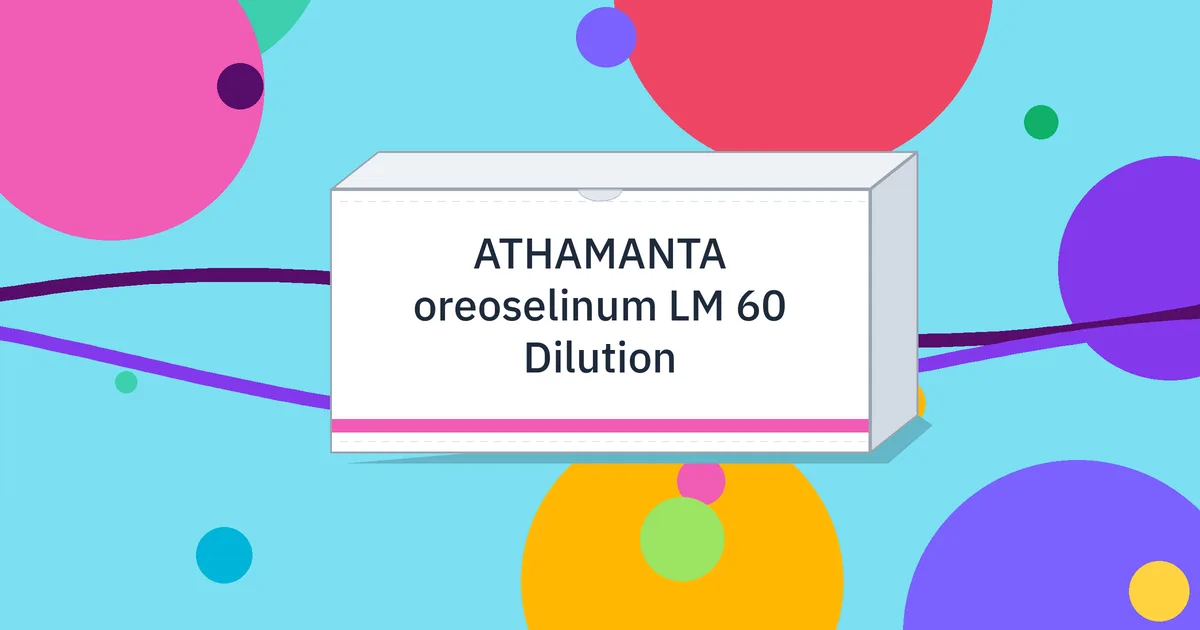 Symbolbild: Packung mit der Aufschrift ATHAMANTA oreoselinum LM 60 Dilution (PZN 13406459) – Verfügbarkeit und Bezug in Apotheken in Frankfurt am Main