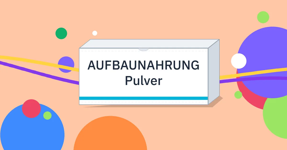 Symbolbild: Packung mit der Aufschrift AUFBAUNAHRUNG Pulver (PZN 20649889) – Verfügbarkeit und Bezug in Apotheken in Frankfurt am Main