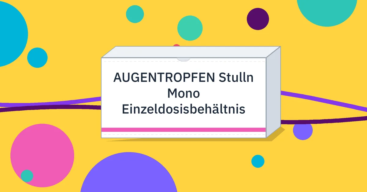 Symbolbild: Packung mit der Aufschrift AUGENTROPFEN Stulln Mono Einzeldosisbehältnis (PZN 05035871) – Verfügbarkeit und Bezug in Apotheken in Frankfurt am Main