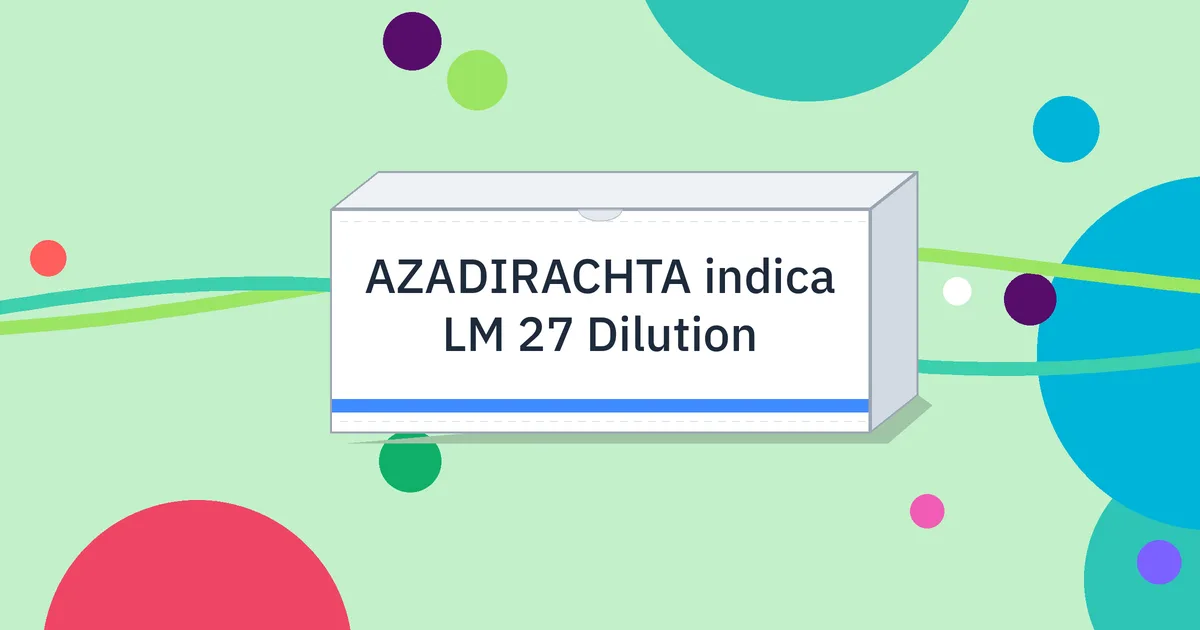 Symbolbild: Packung mit der Aufschrift AZADIRACHTA indica LM 27 Dilution (PZN 13375167) – Verfügbarkeit und Bezug in Apotheken in Frankfurt am Main