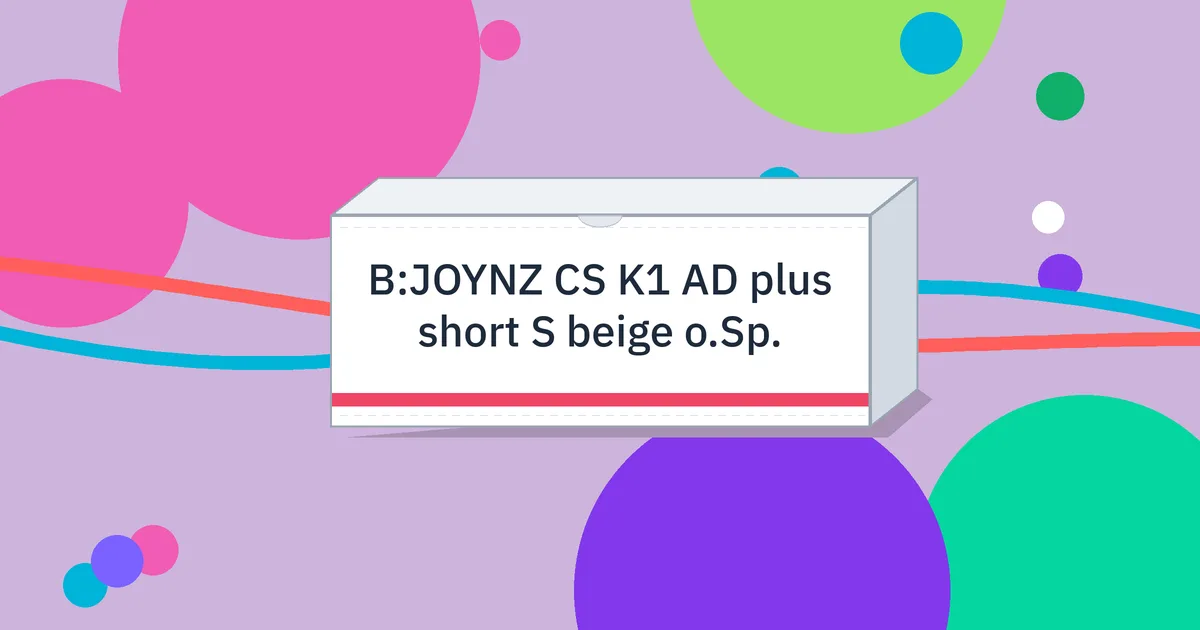Symbolbild: Packung mit der Aufschrift B:JOYNZ CS K1 AD plus short S beige o.Sp. (PZN 20525070) – Verfügbarkeit und Bezug in Apotheken in Frankfurt am Main