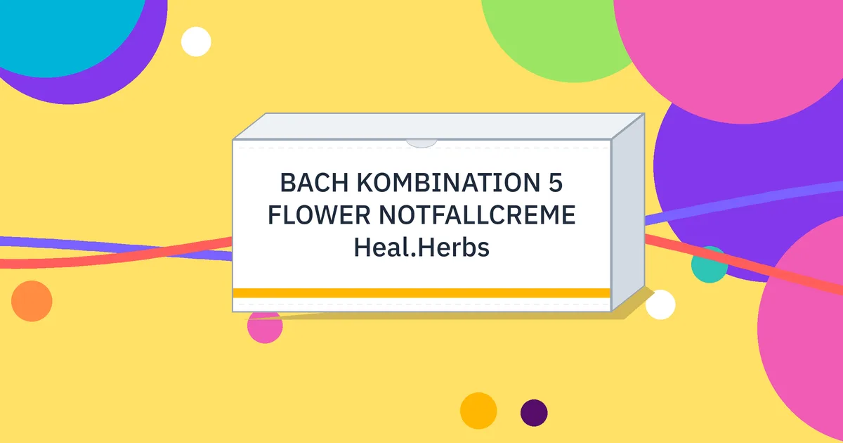 Symbolbild: Packung mit der Aufschrift BACH KOMBINATION 5 FLOWER NOTFALLCREME Heal.Herbs (PZN 05118976) – Verfügbarkeit und Bezug in Apotheken in Frankfurt am Main