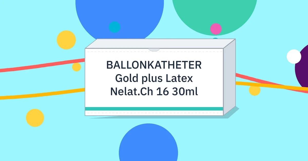 Symbolbild: Packung mit der Aufschrift BALLONKATHETER Gold plus Latex Nelat.Ch 16 30ml (PZN 04903791) – Verfügbarkeit und Bezug in Apotheken in Frankfurt am Main