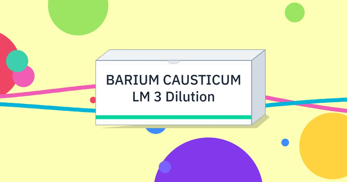 Symbolbild: Packung mit der Aufschrift BARIUM CAUSTICUM LM 3 Dilution (PZN 13376333) – Verfügbarkeit und Bezug in Apotheken in Frankfurt am Main