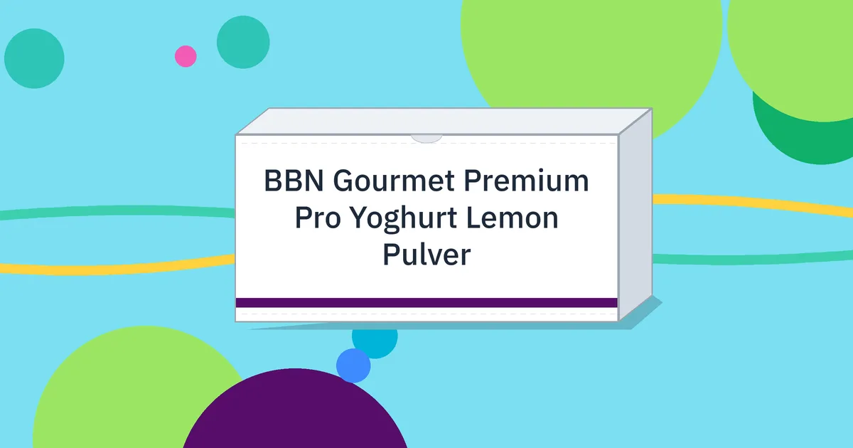 Symbolbild: Packung mit der Aufschrift BBN Gourmet Premium Pro Yoghurt Lemon Pulver (PZN 16853578) – Verfügbarkeit und Bezug in Apotheken in Frankfurt am Main