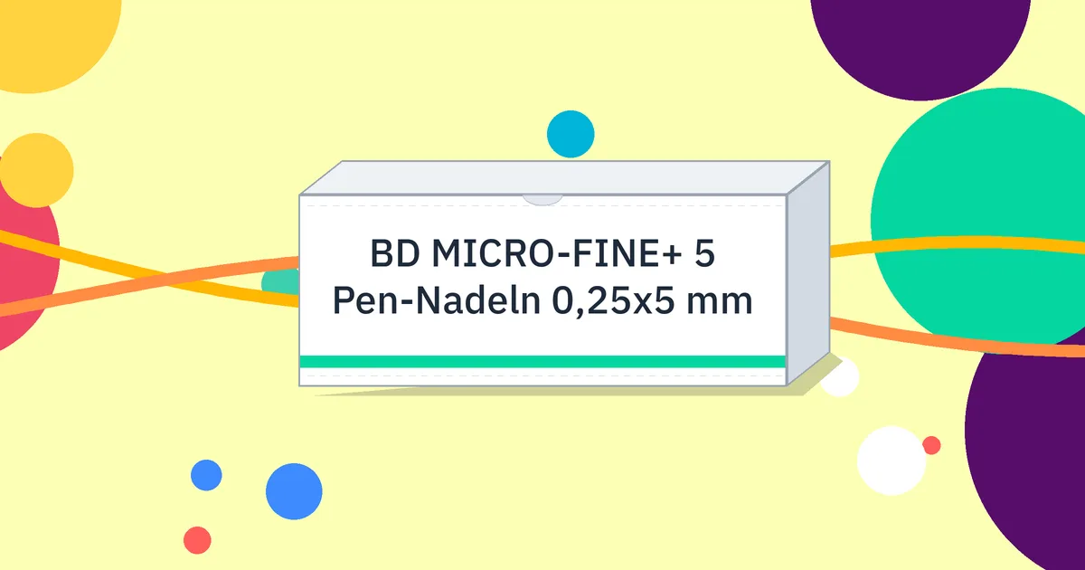 Symbolbild: Packung mit der Aufschrift BD MICRO-FINE+ 5 Pen-Nadeln 0,25x5 mm (PZN 01132011) – Verfügbarkeit und Bezug in Apotheken in Frankfurt am Main