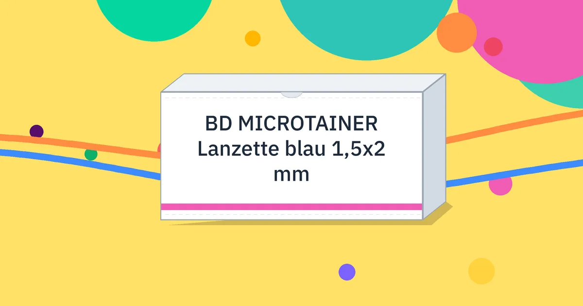 Symbolbild: Packung mit der Aufschrift BD MICROTAINER Lanzette blau 1,5x2 mm (PZN 18321733) – Verfügbarkeit und Bezug in Apotheken in Frankfurt am Main