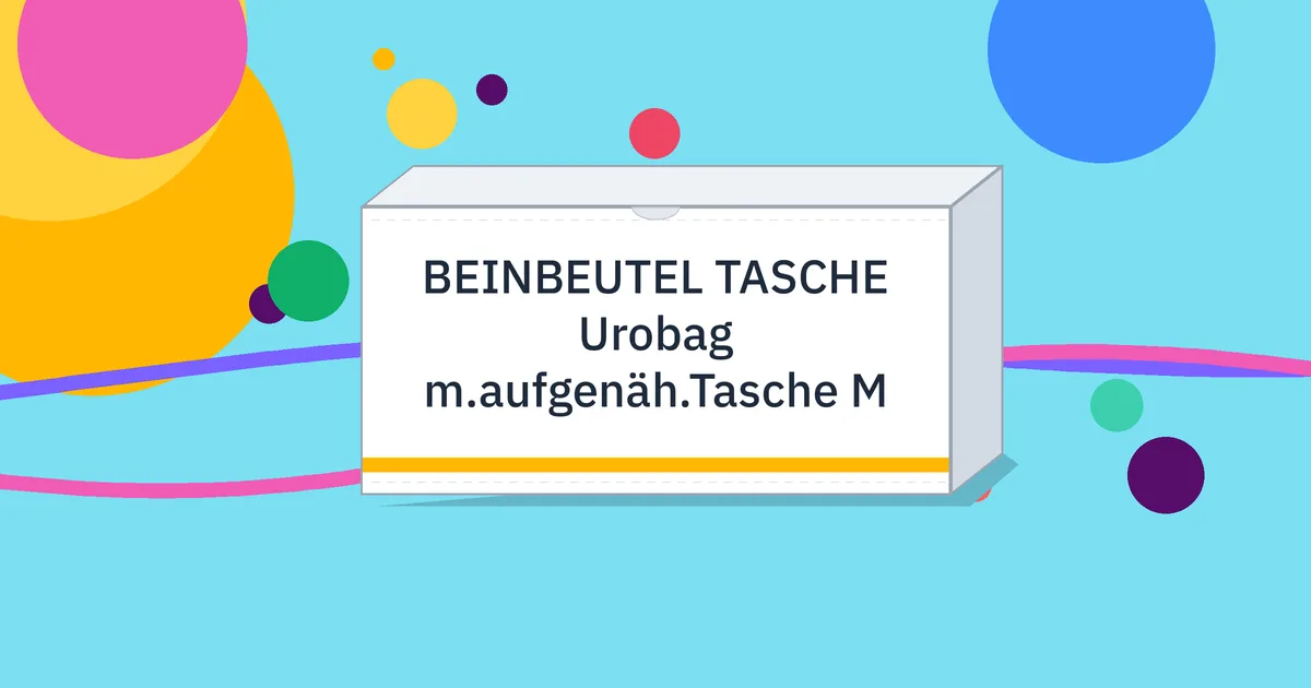 Symbolbild: Packung mit der Aufschrift BEINBEUTEL TASCHE Urobag m.aufgenäh.Tasche M (PZN 09293274) – Verfügbarkeit und Bezug in Apotheken in Frankfurt am Main