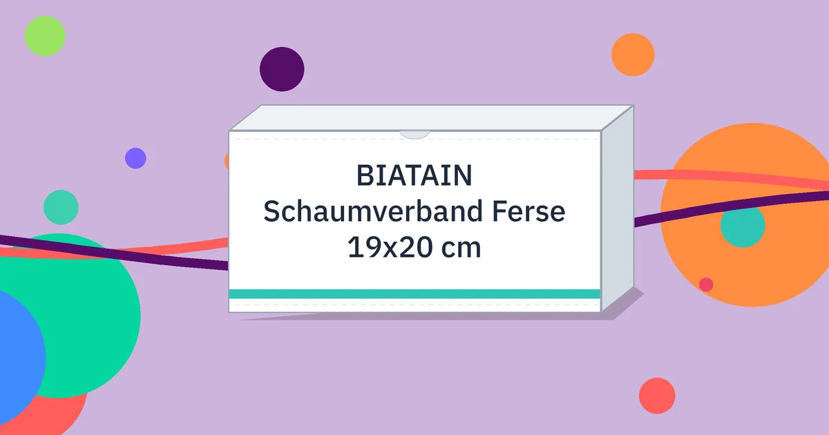Symbolbild: Packung mit der Aufschrift BIATAIN Schaumverband Ferse 19x20 cm (PZN 16123348) – Verfügbarkeit und Bezug in Apotheken in Frankfurt am Main
