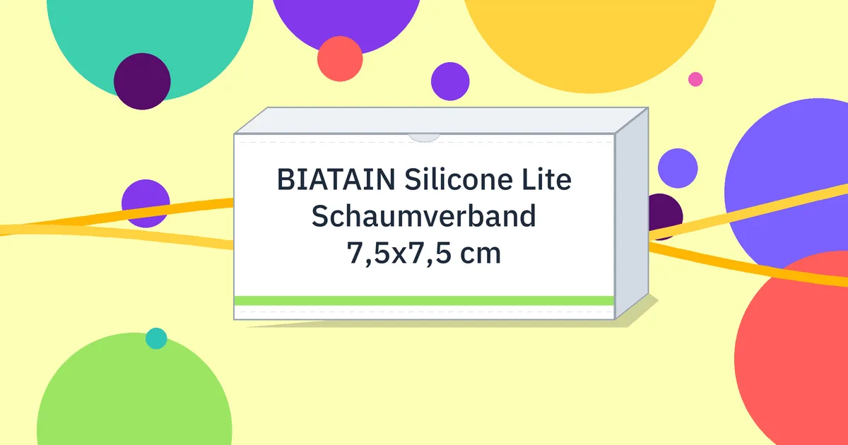 Symbolbild: Packung mit der Aufschrift BIATAIN Silicone Lite Schaumverband 7,5x7,5 cm (PZN 20012086) – Verfügbarkeit und Bezug in Apotheken in Frankfurt am Main