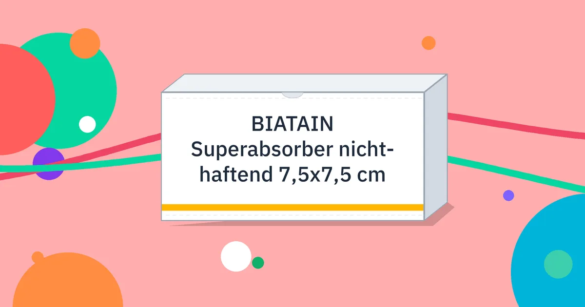 Symbolbild: Packung mit der Aufschrift BIATAIN Superabsorber nicht-haftend 7,5x7,5 cm (PZN 20306646) – Verfügbarkeit und Bezug in Apotheken in Frankfurt am Main