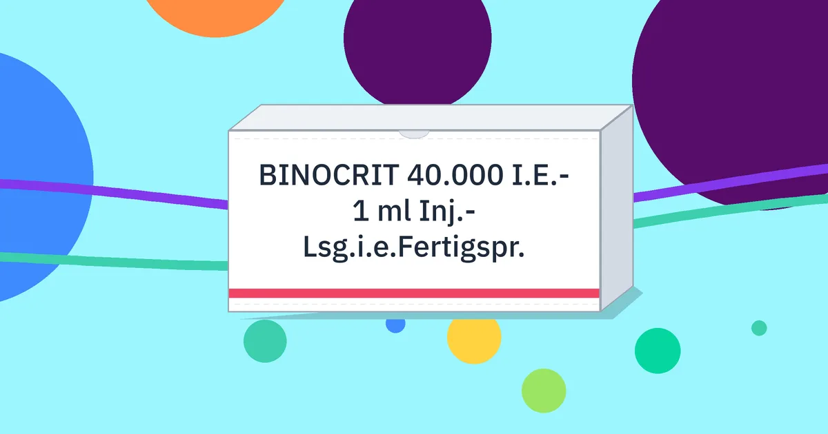 Symbolbild: Packung mit der Aufschrift BINOCRIT 40.000 I.E.-1 ml Inj.-Lsg.i.e.Fertigspr. (PZN 17380018) – Verfügbarkeit und Bezug in Apotheken in Frankfurt am Main