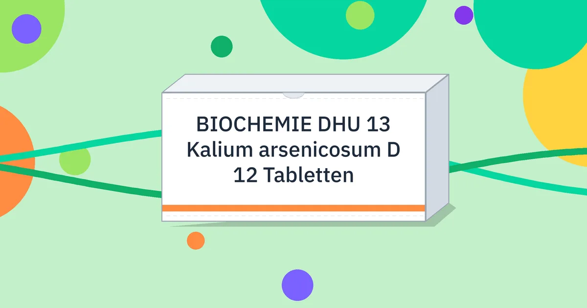 Symbolbild: Packung mit der Aufschrift BIOCHEMIE DHU 13 Kalium arsenicosum D 12 Tabletten (PZN 02581099) – Verfügbarkeit und Bezug in Apotheken in Frankfurt am Main