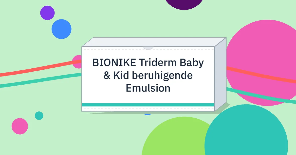 Symbolbild: Packung mit der Aufschrift BIONIKE Triderm Baby & Kid beruhigende Emulsion (PZN 12534652) – Verfügbarkeit und Bezug in Apotheken in Frankfurt am Main