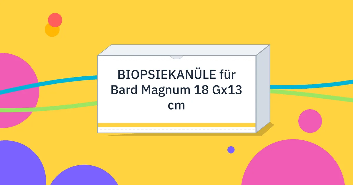 Symbolbild: Packung mit der Aufschrift BIOPSIEKANÜLE für Bard Magnum 18 Gx13 cm (PZN 04660466) – Verfügbarkeit und Bezug in Apotheken in Frankfurt am Main