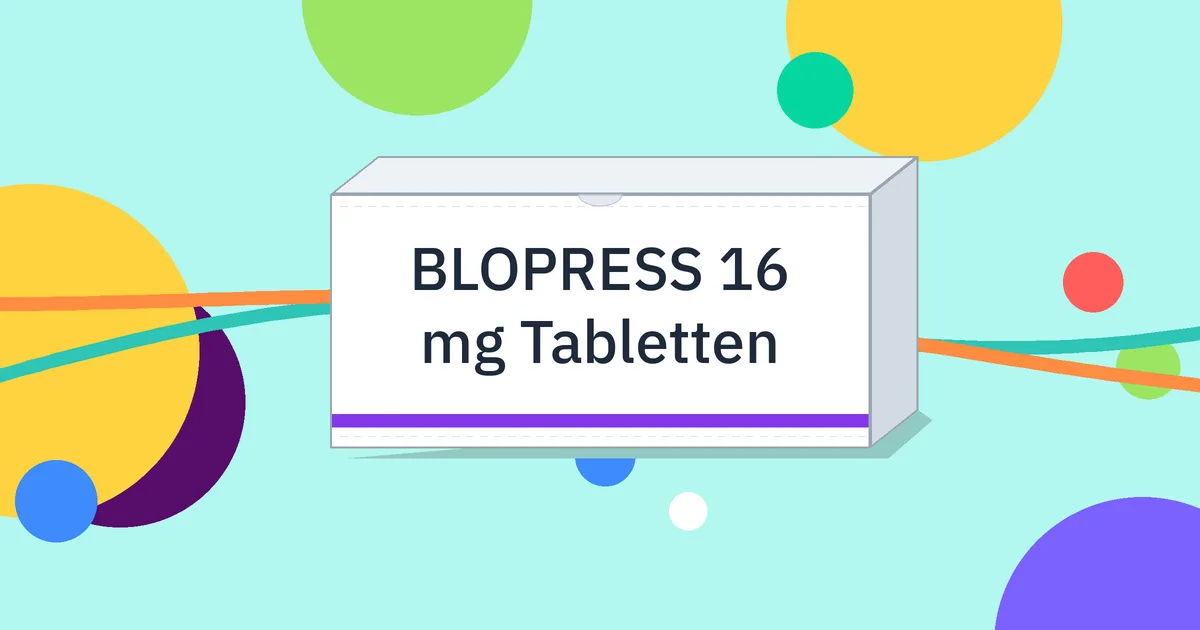Symbolbild: Packung mit der Aufschrift BLOPRESS 16 mg Tabletten (PZN 08625188) – Verfügbarkeit und Bezug in Apotheken in Frankfurt am Main
