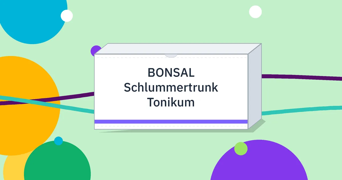 Symbolbild: Packung mit der Aufschrift BONSAL Schlummertrunk Tonikum (PZN 01802612) – Verfügbarkeit und Bezug in Apotheken in Frankfurt am Main