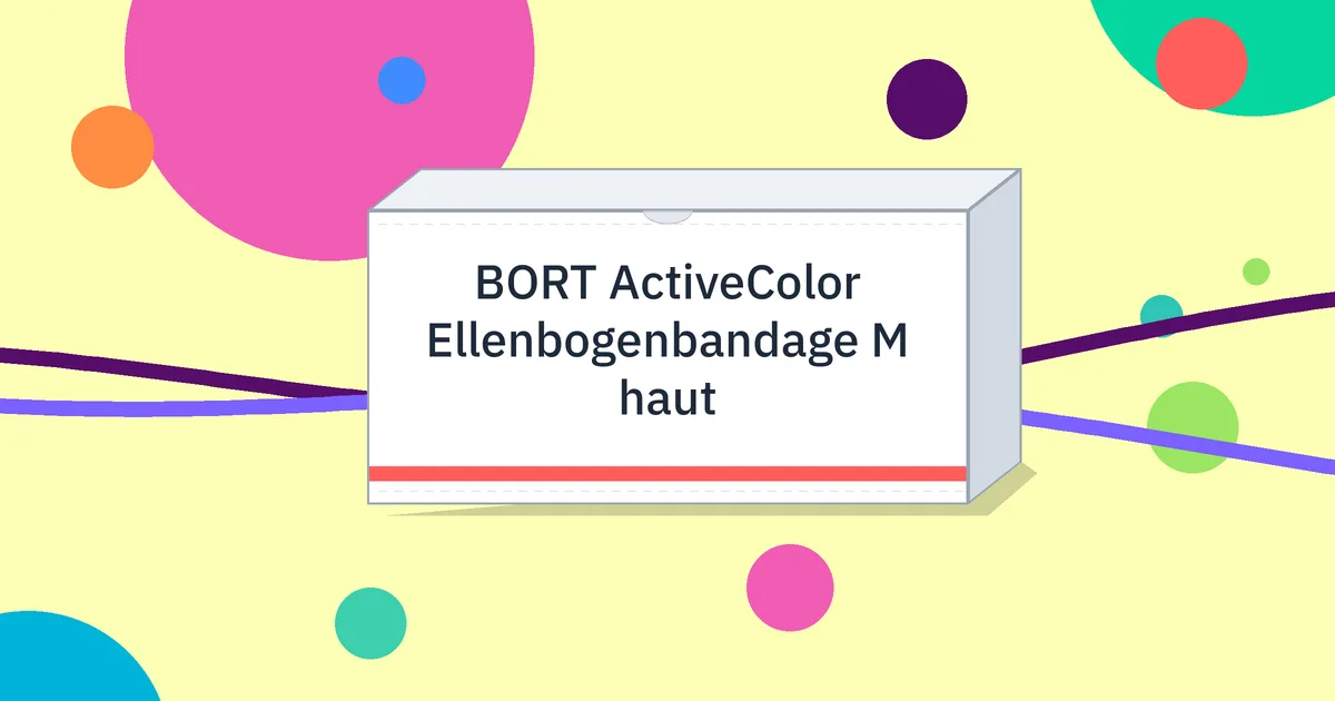 Symbolbild: Packung mit der Aufschrift BORT ActiveColor Ellenbogenbandage M haut (PZN 06914468) – Verfügbarkeit und Bezug in Apotheken in Frankfurt am Main