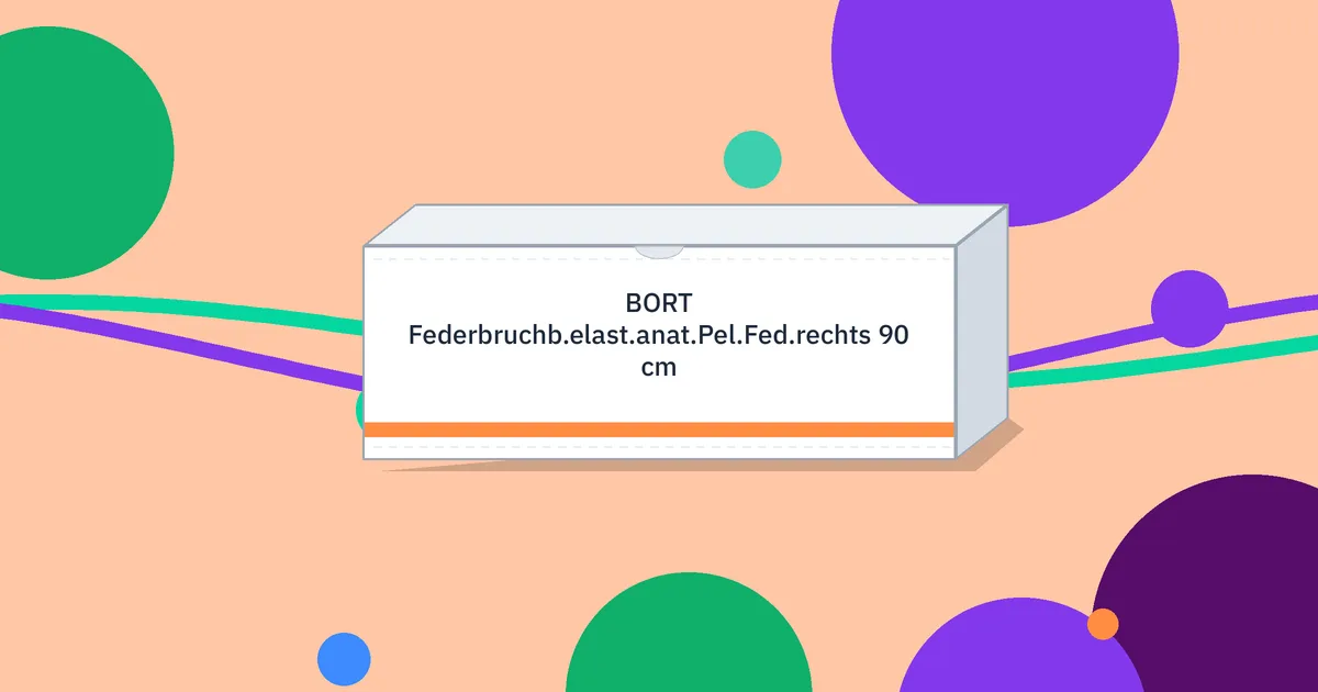 Symbolbild: Packung mit der Aufschrift BORT Federbruchb.elast.anat.Pel.Fed.rechts 90 cm (PZN 07195768) – Verfügbarkeit und Bezug in Apotheken in Frankfurt am Main