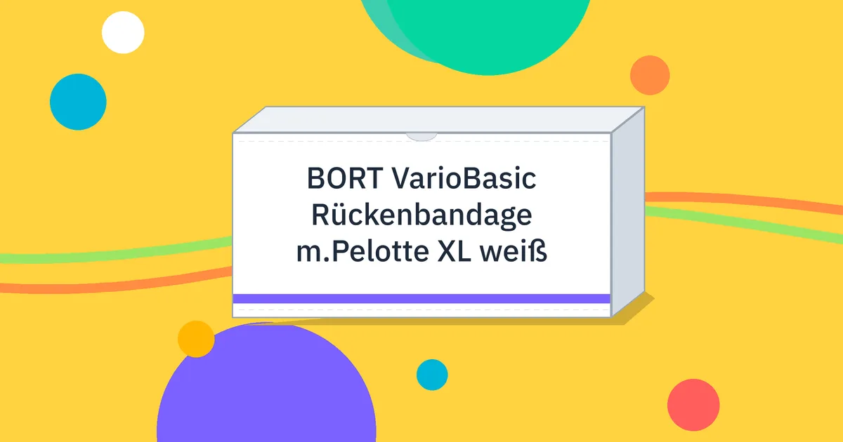 Symbolbild: Packung mit der Aufschrift BORT VarioBasic Rückenbandage m.Pelotte XL weiß (PZN 02151648) – Verfügbarkeit und Bezug in Apotheken in Frankfurt am Main